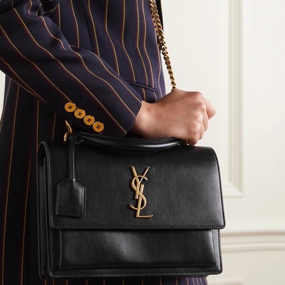 Saint Laurent | Bags | Ysl Sunset Medium Chain Bag In Coated Bark ...